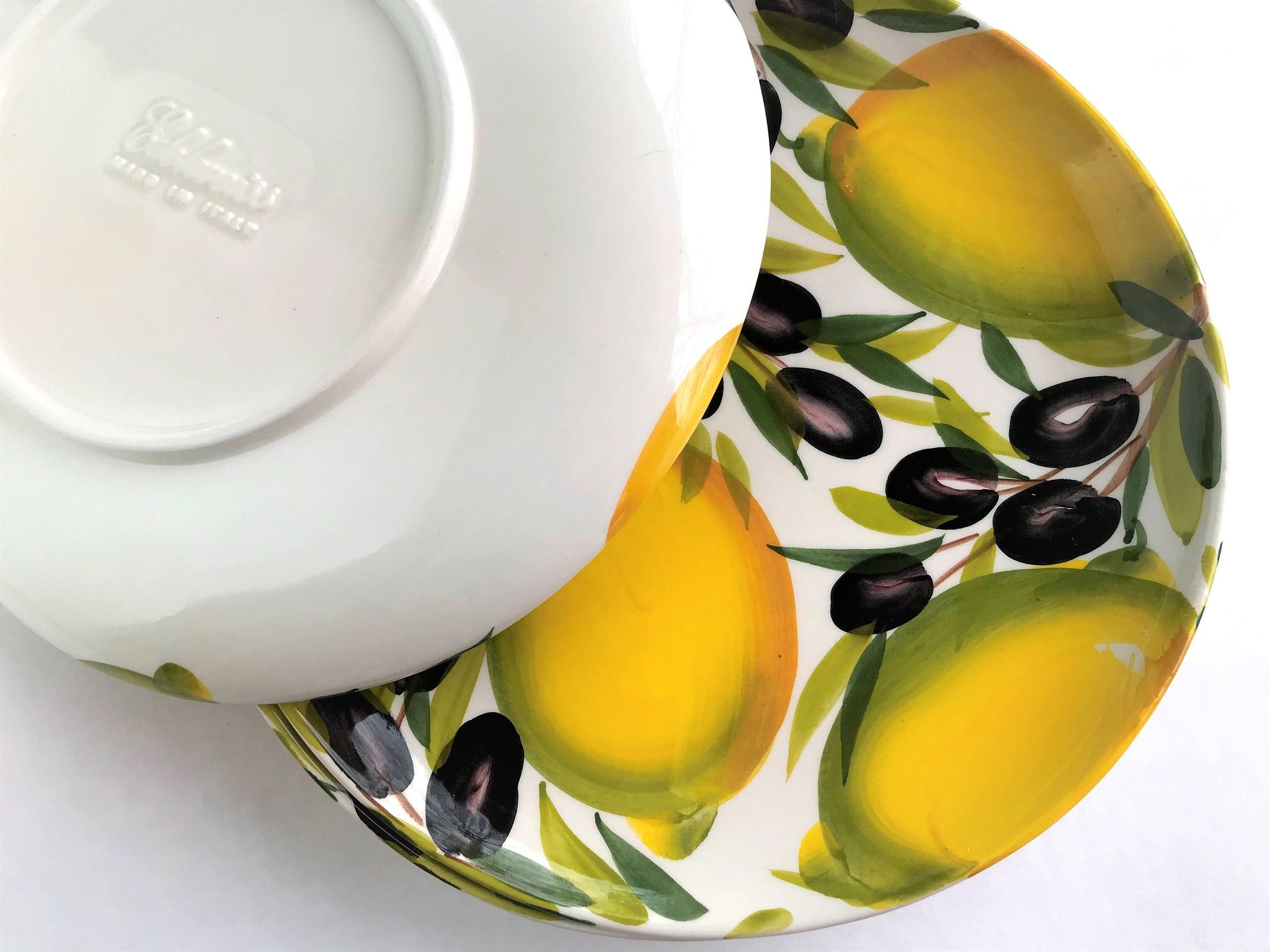 Lemon/Olive Hand-painted Plates – Lo Bello Imports, LLC