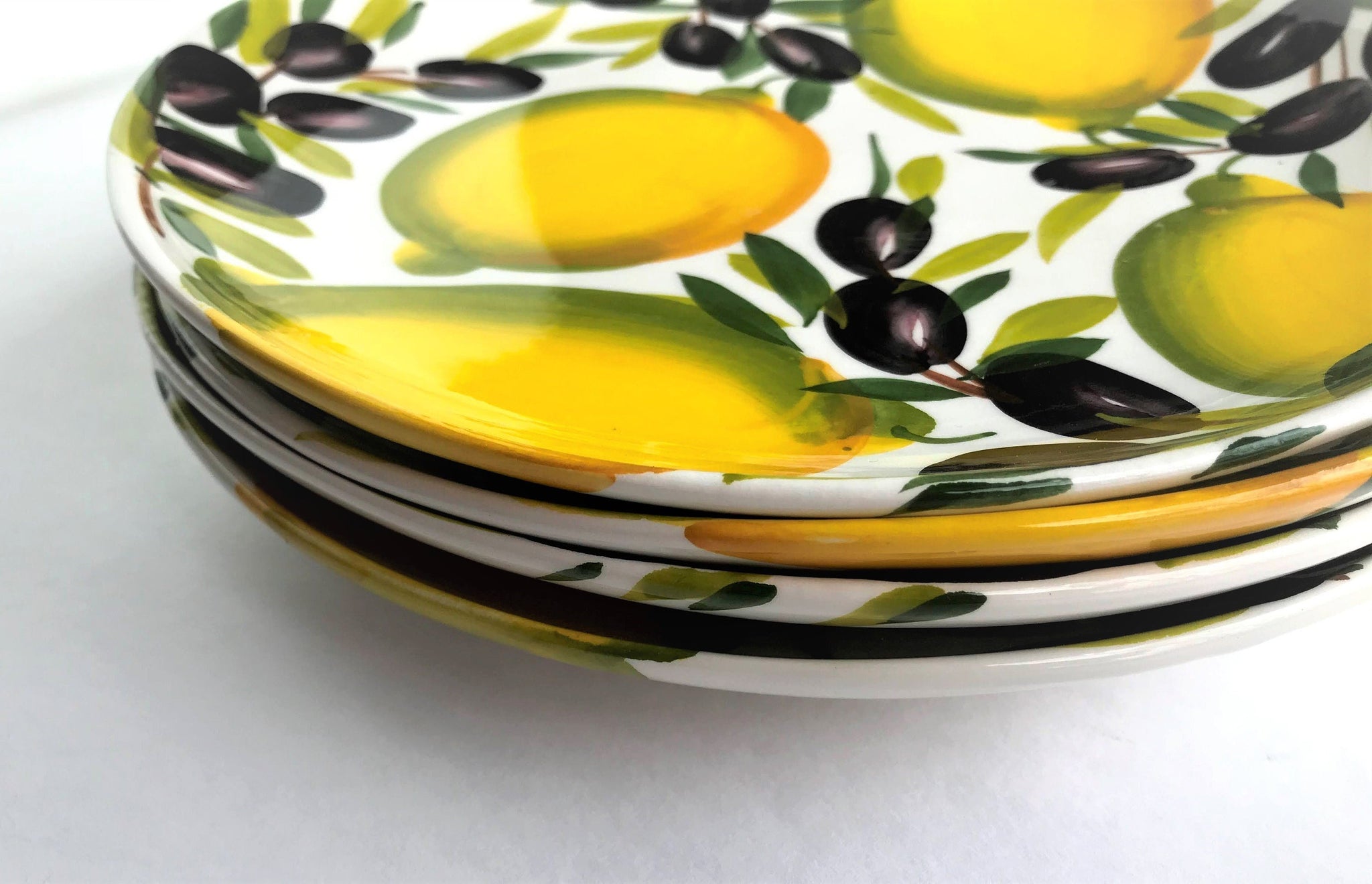 Lemon/Olive Hand-painted Plates – Lo Bello Imports, LLC