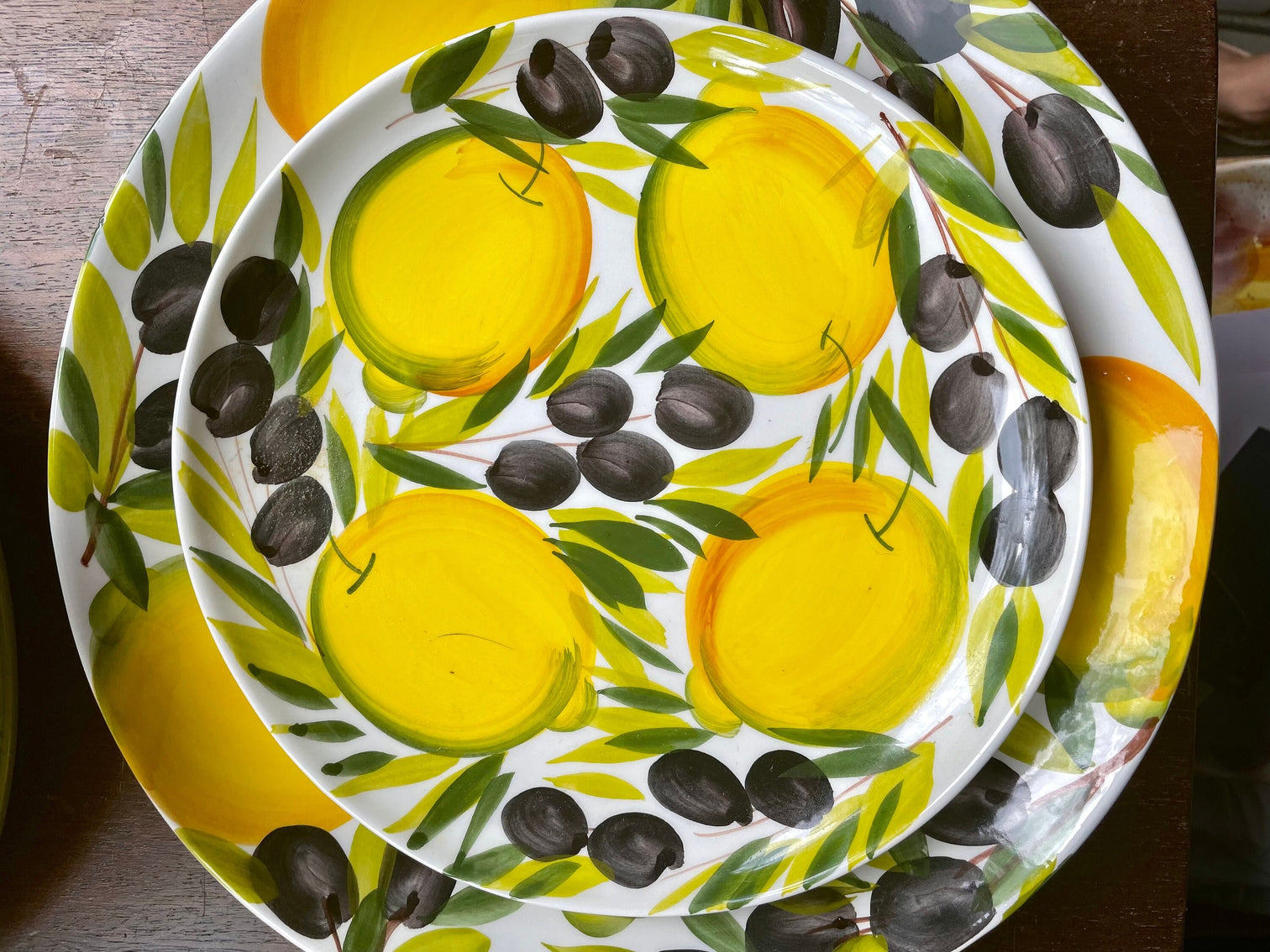 Lemon/Olive Hand-painted Plates – Lo Bello Imports, LLC